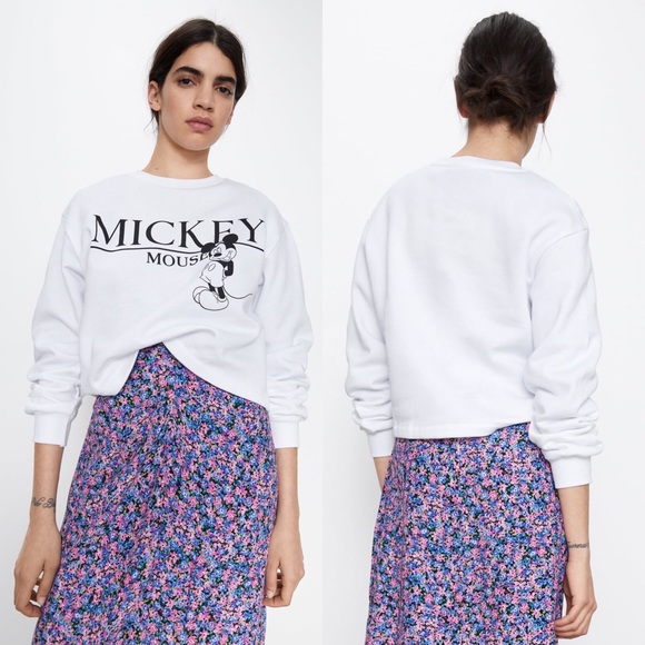 Zara | Sweaters | Zara Minnie And Mickey Mouse Disney Sweatshirt New ...